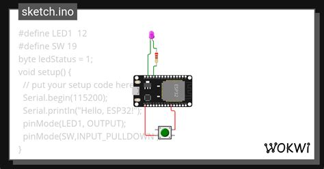 LED Blink Toggle Wokwi ESP32 STM32 Arduino Simulator