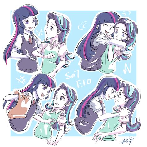 1909446 Safe Artist Kon Starlight Glimmer Twilight Sparkle Human