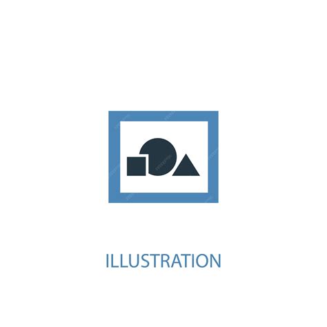 Premium Vector Illustration Concept 2 Colored Icon Simple Blue