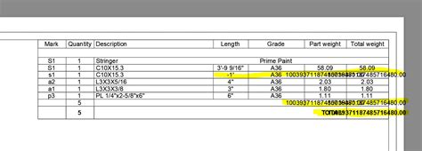 Solved Stringer Assembly Material Schedule Messed Up Autodesk Community