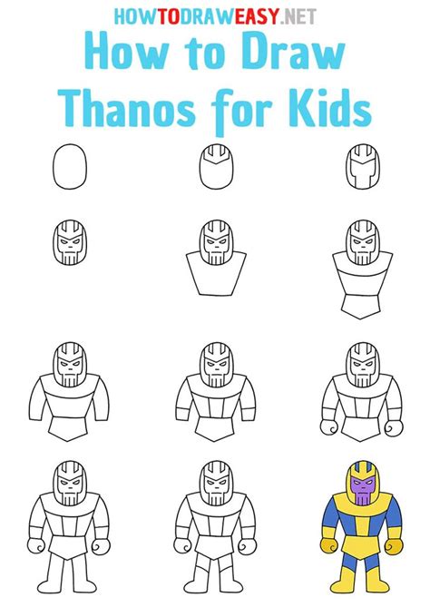 How To Draw Thanos Step By Step Step By Step Drawing Cute Easy Drawings Easy Doodles Drawings