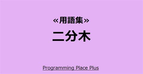 二分木 Programming Place Plus 用語集