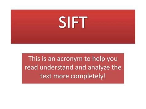 Ppt Sift Powerpoint Presentation Free Download Id2645077