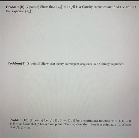 solved problem 8 7 points show that {an} 1 vñ is a