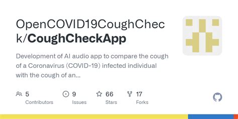 GitHub OpenCOVID CoughCheck CoughCheckApp Development Of AI Audio App To Compare The Cough