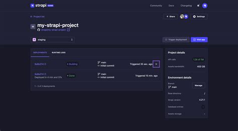 Deployments Management Strapi 5 Documentation