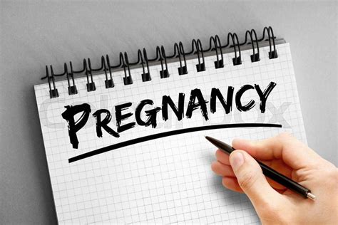 Pregnancy Text On Notepad Concept Background Colourbox