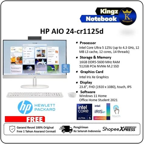 Jual Hp Aio Cr D Touchscreen Ultra H Gb Gb Iris Xe Win Ohs Fhd Shopee