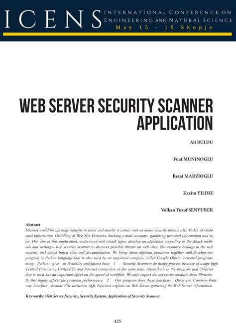 Pdf Web Server Security Scanner Application