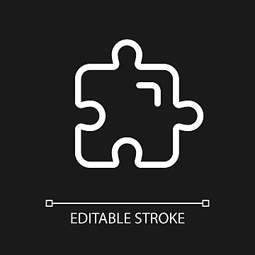 Linear Ui Icon For Dark Theme Perfect White Pixel Puzzle Piece Vector Symbol Theme Black PNG