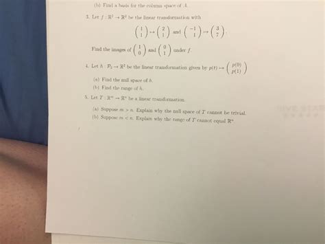 Solved Let T Rm Rn Be A Linear Transformation The Chegg