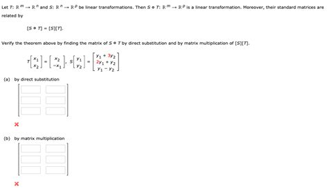 Solved Let T ℝm → ℝn And S ℝn → ℝp Be Linear