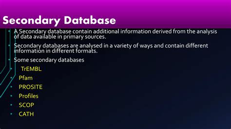 Major Databases In Bioinformatics Pptx