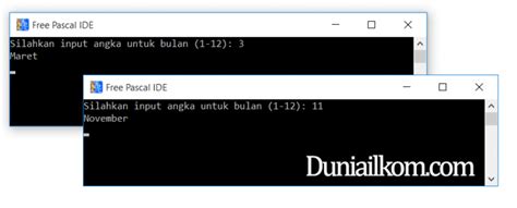 Tutorial Belajar Pascal Struktur Percabangan Case Duniailkom