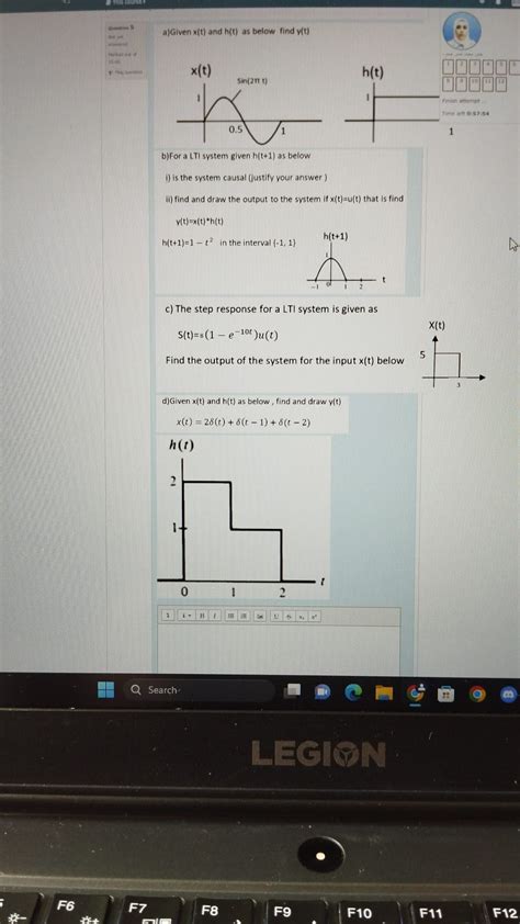 solved a ﻿given x t ﻿and h t ﻿as below find y t b ﻿for a