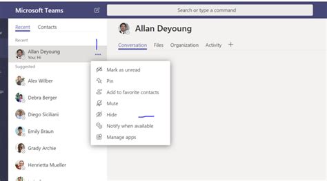 Hide Chat Conversation In Microsoft Teams