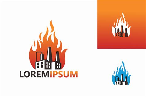 공장 화재 로고 템플릿 디자인 벡터 엠블럼 디자인 개념 창조적 인 기호 아이콘 가솔린에 대한 스톡 벡터 아트 및 기타 이미지 가솔린 개념 개념과 주제 Istock