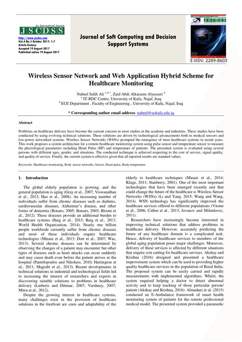 Pdf Wireless Sensor Network And Web Application Hybrid Scheme For Healthcare Monitoring