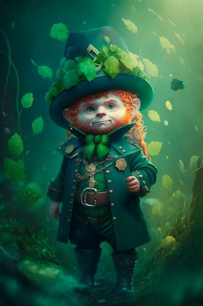 Free Photo Portrait Of Mystical Leprechaun Character Surrounded By