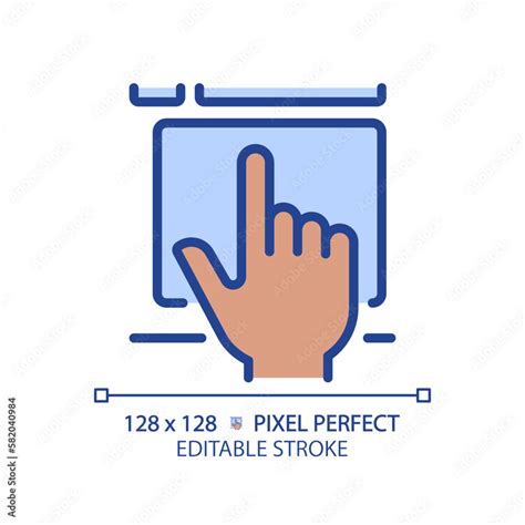 Hand With Touchpad Pixel Perfect Rgb Color Icon Finger Touching Controller Surface Digital