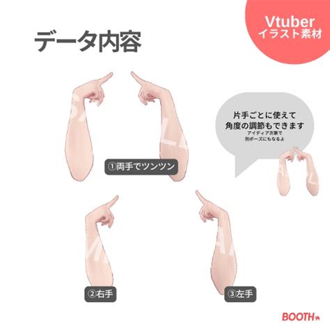 【vtuber・配信者向け】手のイラスト素材人差し指をほっぺに【商用利用ok】 こねこ座shop☁️🫧booth店 Booth