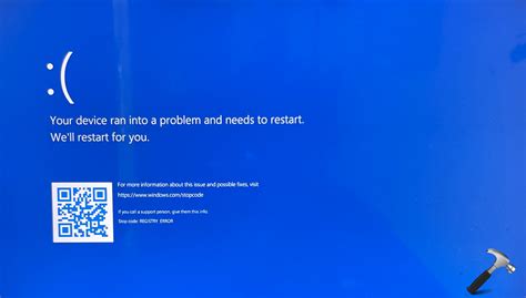 Fix Registryerror Stop Code Or Bsod In Windows 11