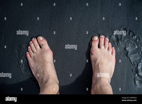 Feet On Black Sand Puerto Rico Stock Photo Alamy