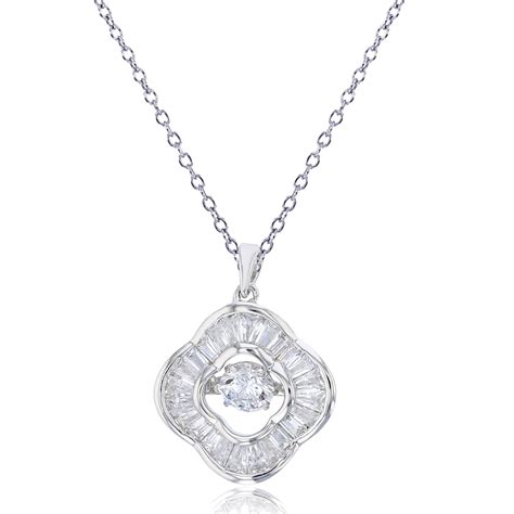 Decadence Sterling Silver Rhodium 5mm Round Cut Twinkle Setting Inside