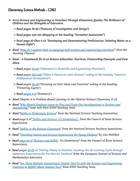 C382 Elementary Science Methods Elementary Science Methods C Book