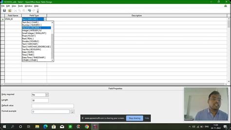 Class 10th It Unit 3 Databasehow To Create Table In Openoffice Base Youtube