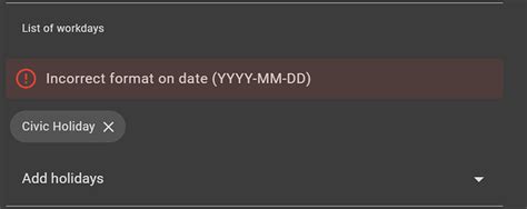 Workday Integration Optional Holidays Configuration Home Assistant Community