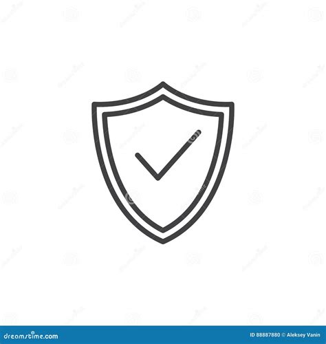 Shield With Check Mark Line Icon Stock Vector Illustration Of Line Antivirus