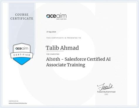 Talib Ahmad On Linkedin Salesforce Ai Artificialintelligence Certification Continuouslearning…