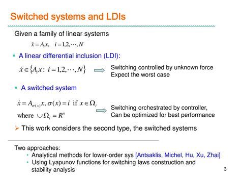 Ppt On Several Composite Quadratic Lyapunov Functions For Switched Systems Powerpoint
