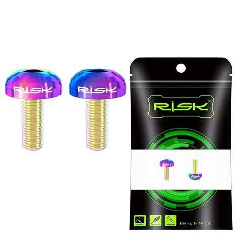 Risk Tytan śruby 2x M5 X 12 Bidon Mocowanie Koszyk TĘczowe Rainbow Xtr
