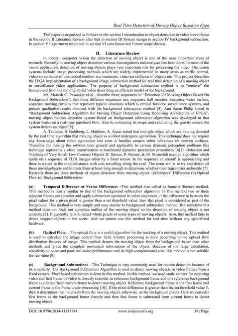 Real Time Detection Of Moving Object Based On Fpga Pdf