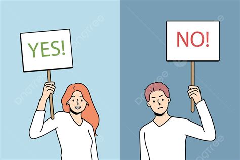 Saying Yes Or No Concept Adult Expression Team Vector Adult Expression Team Png And Vector