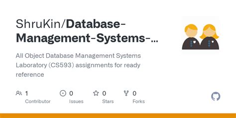 Github Shrukindatabase Management Systems Lab All Object Database