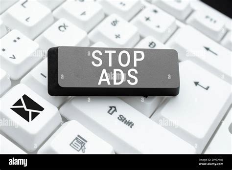 writing displaying text stop ads word written on program that will