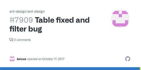 Table Fixed And Filter Bug · Issue 7909 · Ant Designant Design · Github