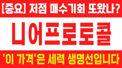 니어프로토콜 코인 중요 저점 매수기회 또왔나 이 가격은 세력 생명선입니다 Youtube