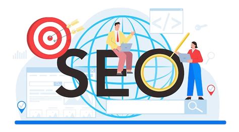 Premium Vector Seo Typographic Header Idea Of Search Engine Optimization For Website As