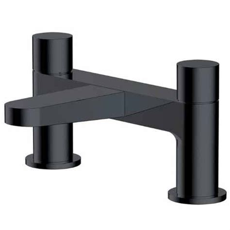 Rak Petit Round Matt Black Deck Bath Filler Tap Bath Taps From Taps Uk
