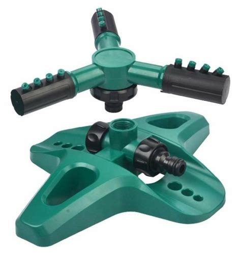 Crsusukj 잔디 스프링클러 용 관개 시스템 정원 시스템 3 암 스프링클러 회전 자동 360도 티몬