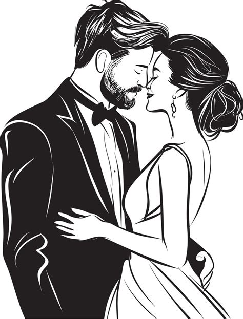 Minimalist Unity Black And White Vectorsartistic Affection Monochrome Love Moments Premium Ai