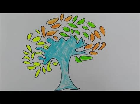 How To Draw A Spring Tree Summer Tree Drawing Draw A Spring Tree Step