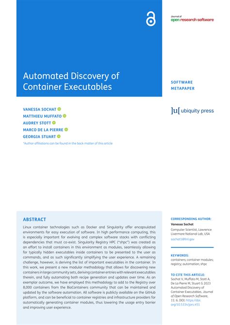 Pdf Automated Discovery Of Container Executables