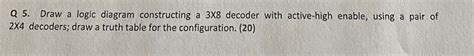 Solved Q 5 Draw A Logic Diagram Constructing A 3x8 Decoder