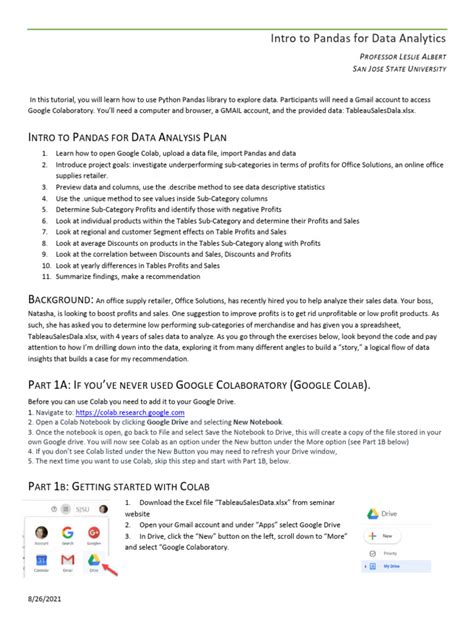Intro To Pandas For Data Analytics Pdf Data Analysis Microsoft Excel