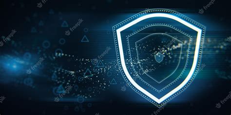 다양 한 흐릿한 아이콘 사이버 보안 데이터 보호 개념 현대 와이어 프레임 디자인 3d 렌더링과 파란색 벽지에 창조적 인 넓은